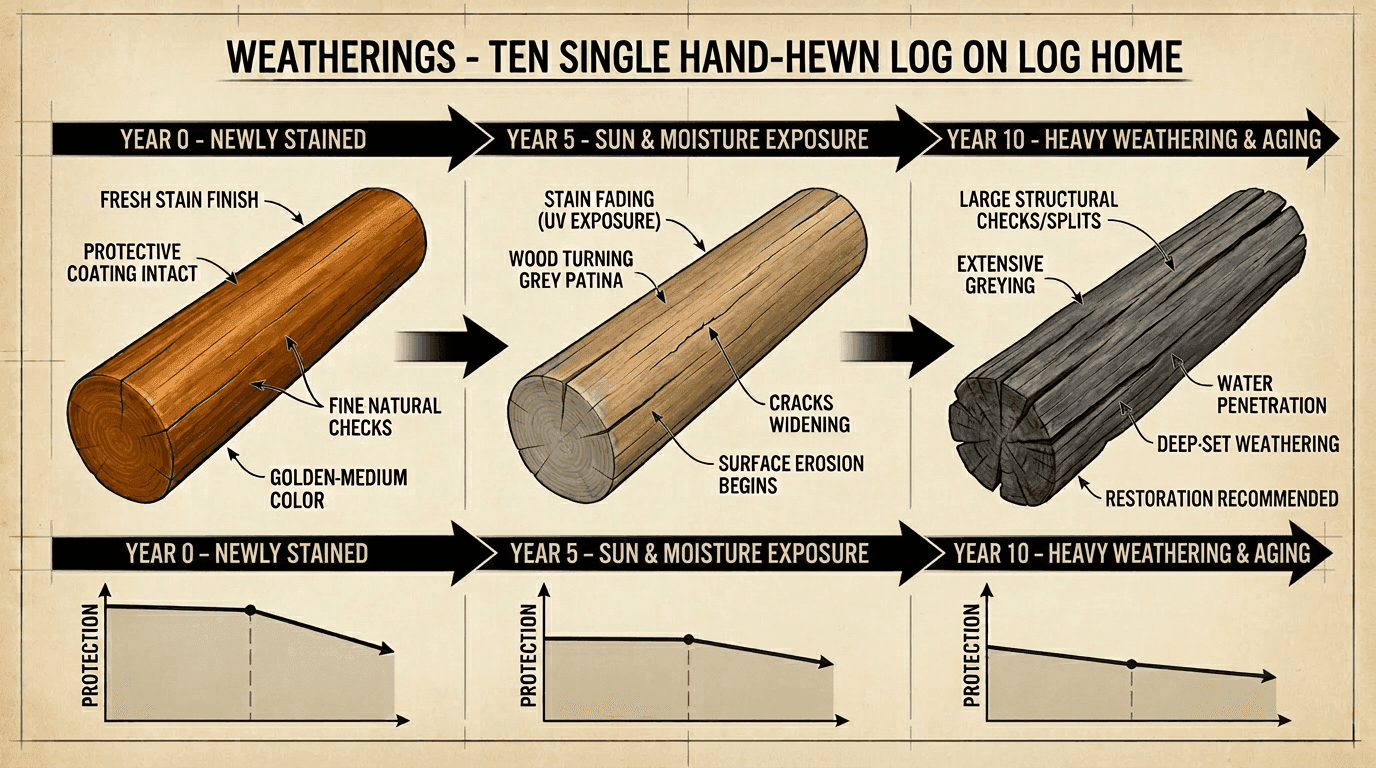 The Hidden Timeline of Log Home Decay: How Failing Stain Destroys Your ...